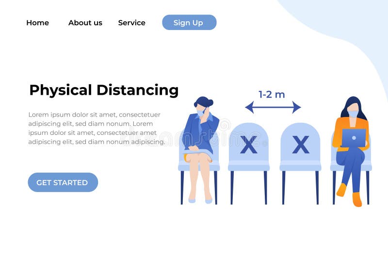 Unique Modern Flat Design Concept of Physical Distancing for Website ...
