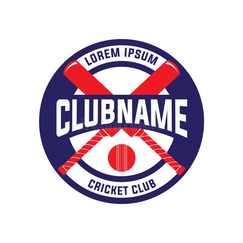 Cricket Club Logo with Stick and Ball Stock Vector - Illustration of ...