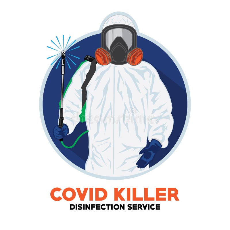 Disinfection Service Logo Design for Covid Killer Stock Vector ...
