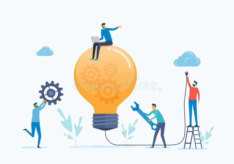 Flat Vector Business Team Creative Idea and Brainstorm for New Project ...