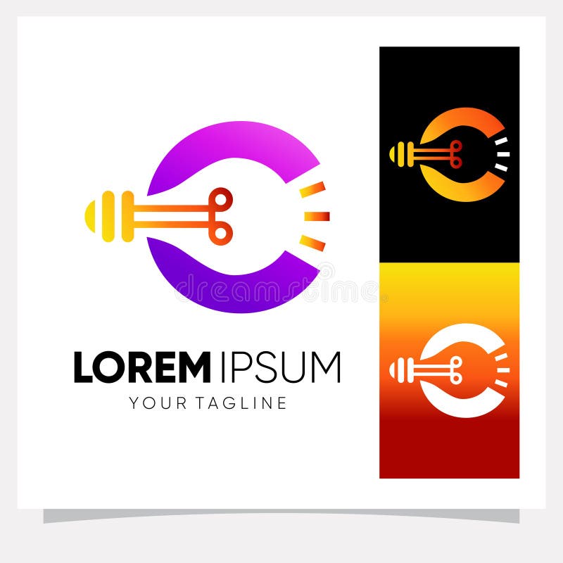 Initial Letter C Smart Light Bulb Logo Design Vector Graphic Stock ...