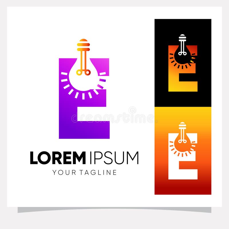 Initial Letter E Smart Light Bulb Logo Design Vector Graphic Stock ...