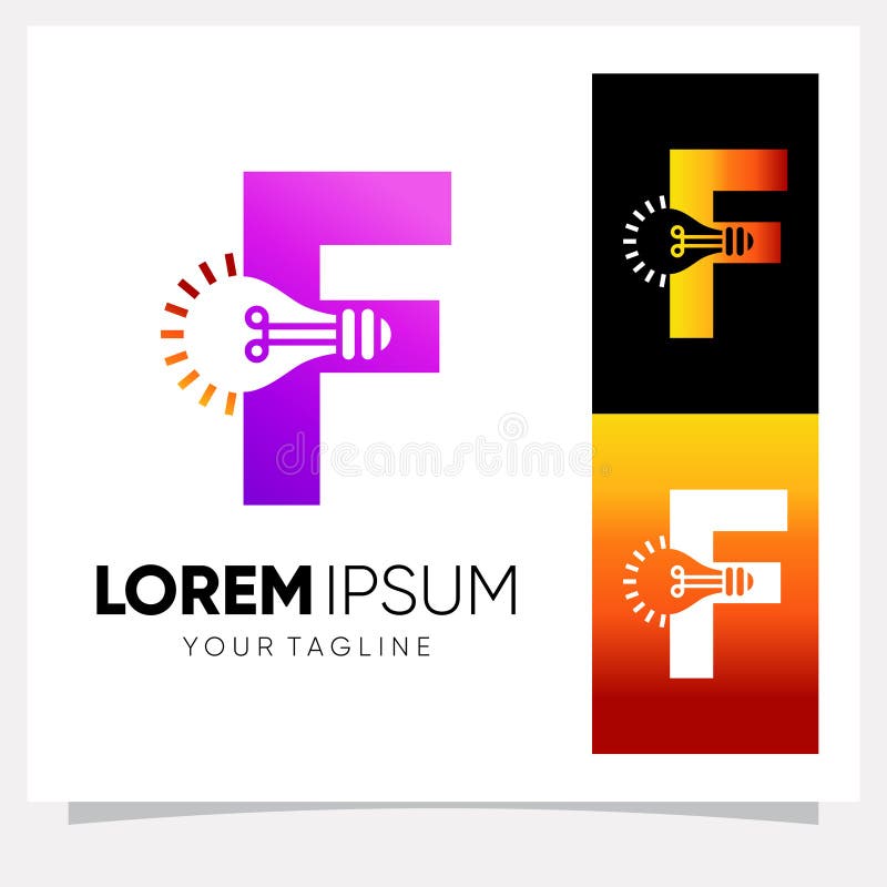 Initial Letter F Smart Light Bulb Logo Design Vector Graphic Stock ...