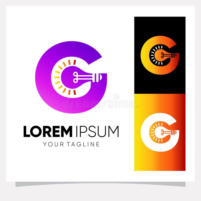 Initial Letter G Smart Light Bulb Logo Design Vector Graphic Stock ...