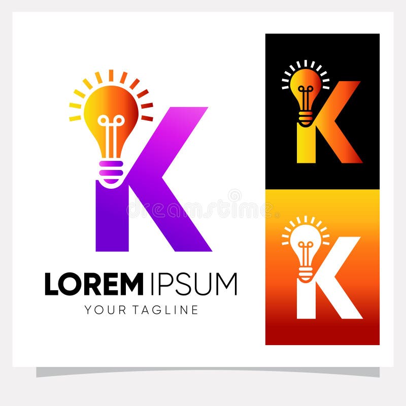 Initial Letter K Smart Light Bulb Logo Design Vector Graphic Stock ...