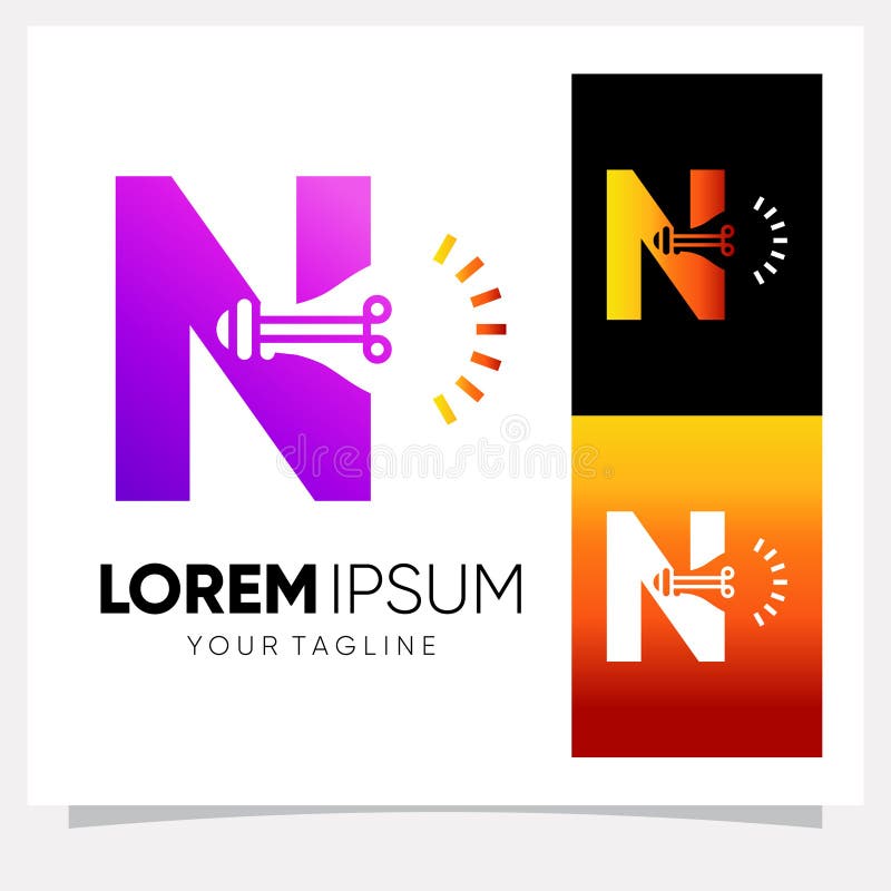 Initial Letter N Smart Light Bulb Logo Design Vector Graphic Stock ...