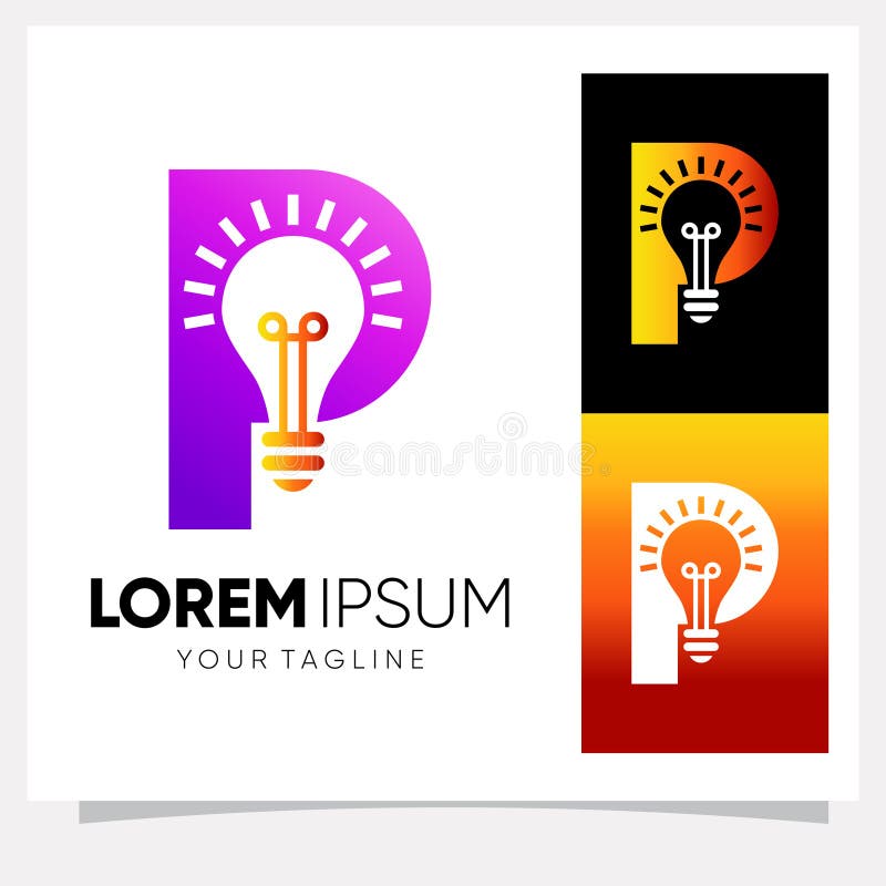 Initial Letter P Smart Light Bulb Logo Design Vector Graphic Stock ...