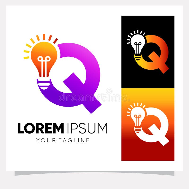 Initial Letter Q Smart Light Bulb Logo Design Vector Graphic Stock ...