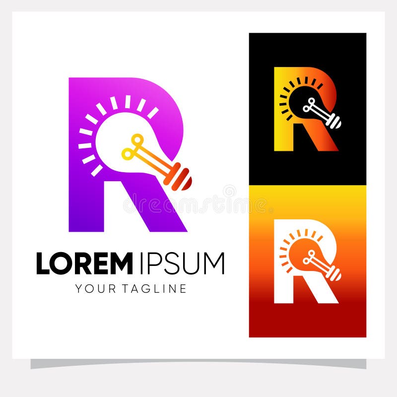 Initial Letter R Smart Light Bulb Logo Design Vector Graphic Stock ...