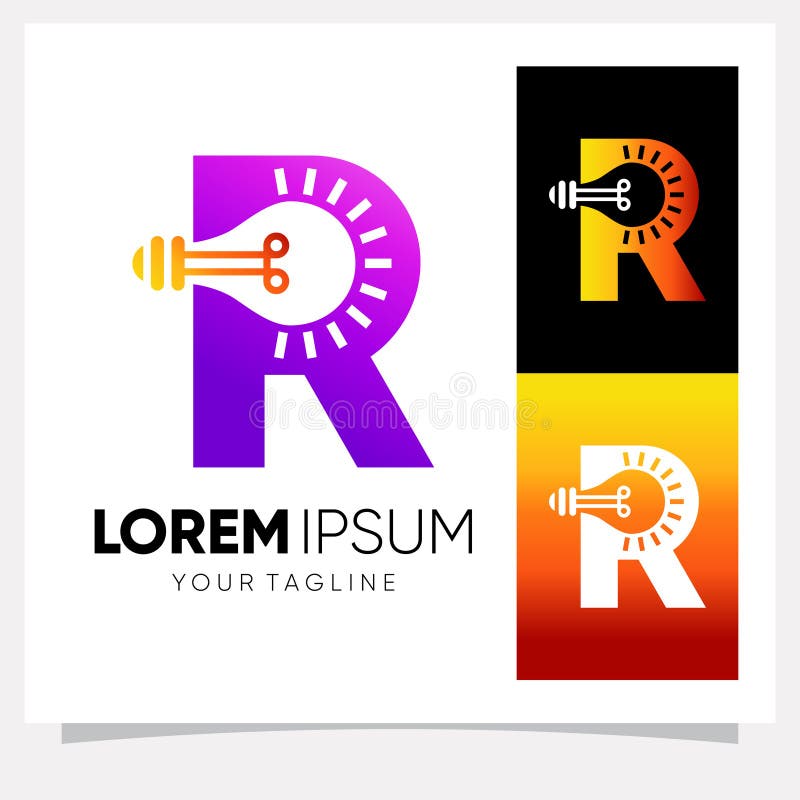 Initial Letter R Smart Light Bulb Logo Design Vector Graphic Stock ...