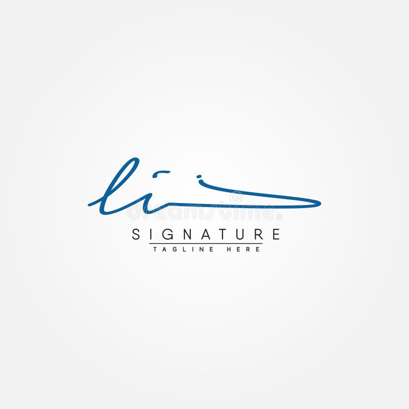 Initial Letter LI Logo - Handwritten Signature Style Logo Stock Vector ...
