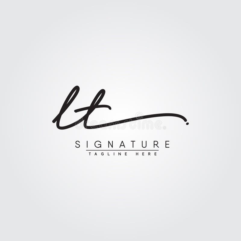 Initial Letter LT Logo - Hand Drawn Signature Logo Stock Vector ...