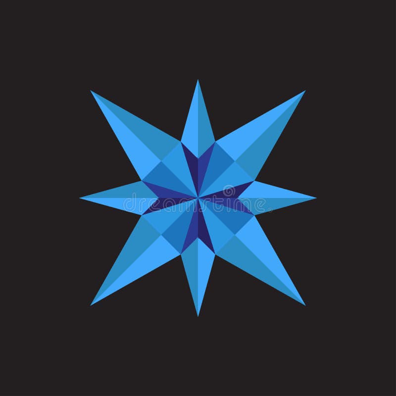 Blue Color Star Crystal Material Ornament Vector Graphic Stock Vector ...