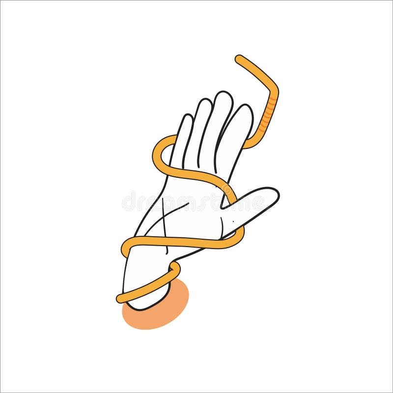 Hand and Straw Cartoon Illustration Stock Illustration - Illustration ...