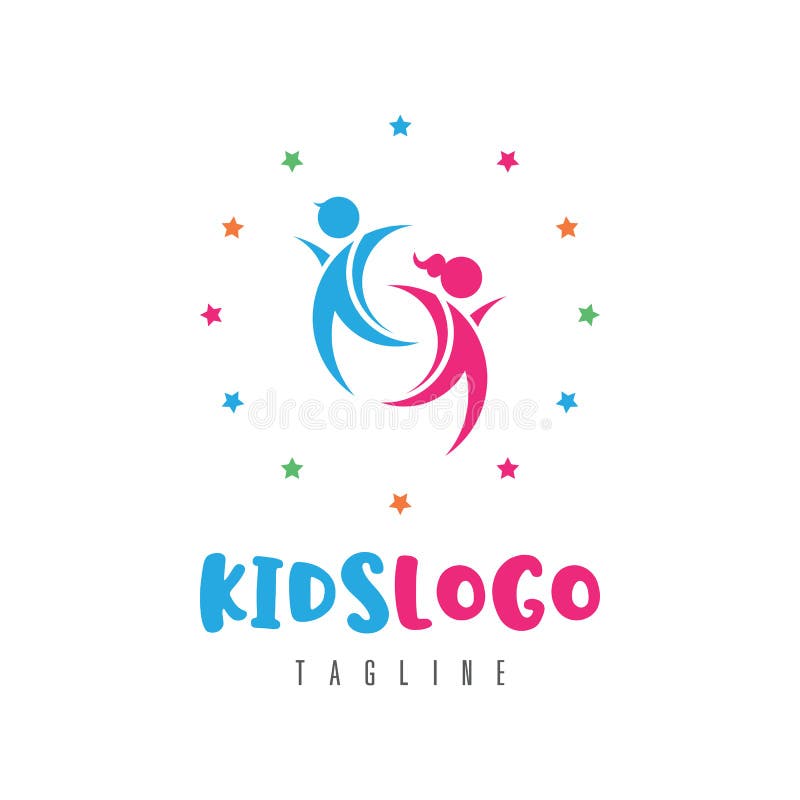 Kids Logo Concept, Vector Illustration. Stock Vector - Illustration of ...