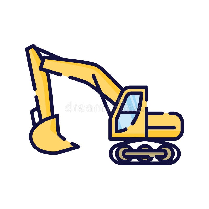 Illustration of the Backhoe Stock Vector - Illustration of drawing ...