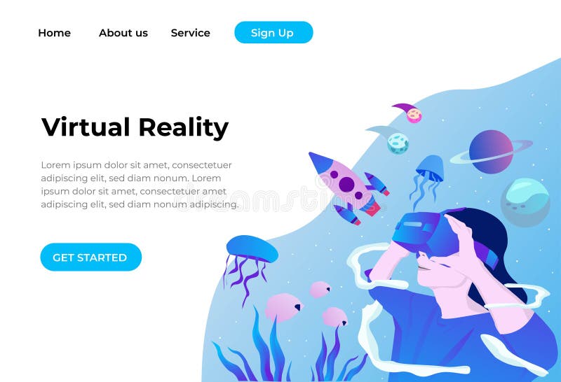 Modern Flat Design Concept of Virtual Reality. Easy To Edit and ...