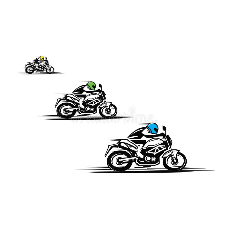 Motorcycle Running White Background Stock Vector - Illustration of ...