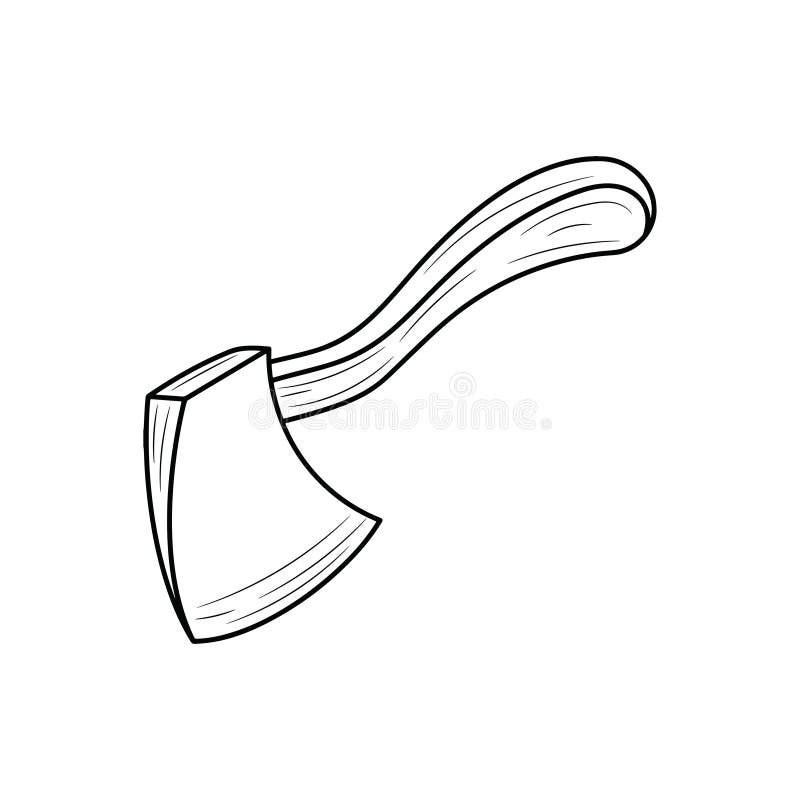 Simple Axe Hand Drawn Illustration Stock Vector - Illustration of ...