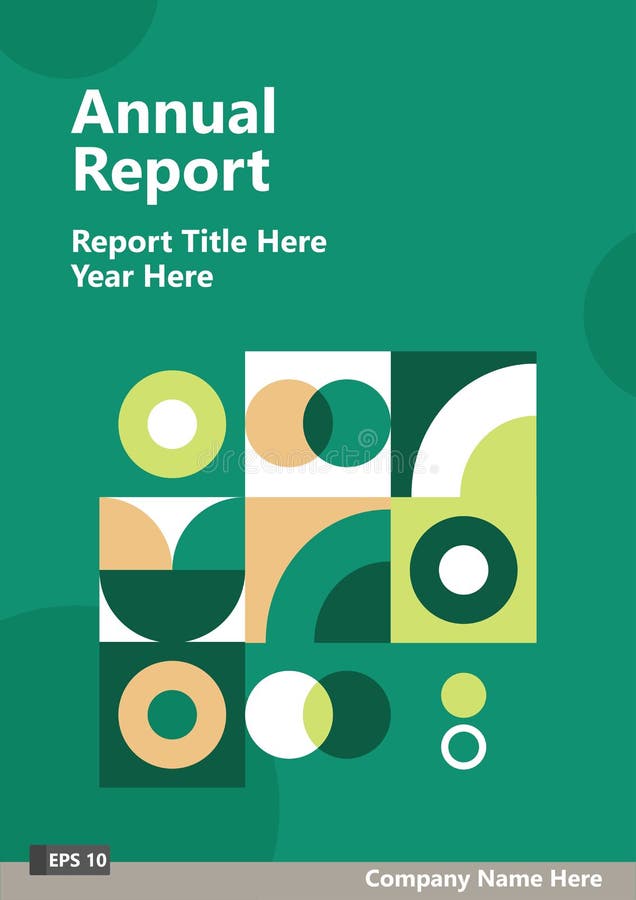 Annual Report Cover with Green Color Theme Stock Vector - Illustration ...