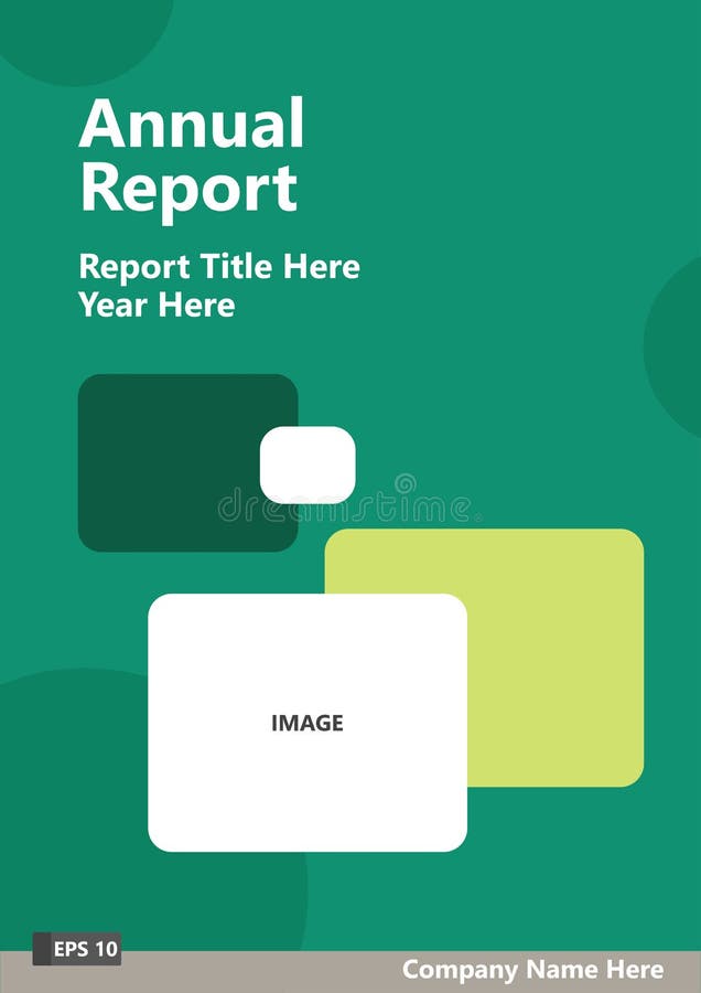 Annual Report Cover with Green Color Theme Stock Vector - Illustration ...