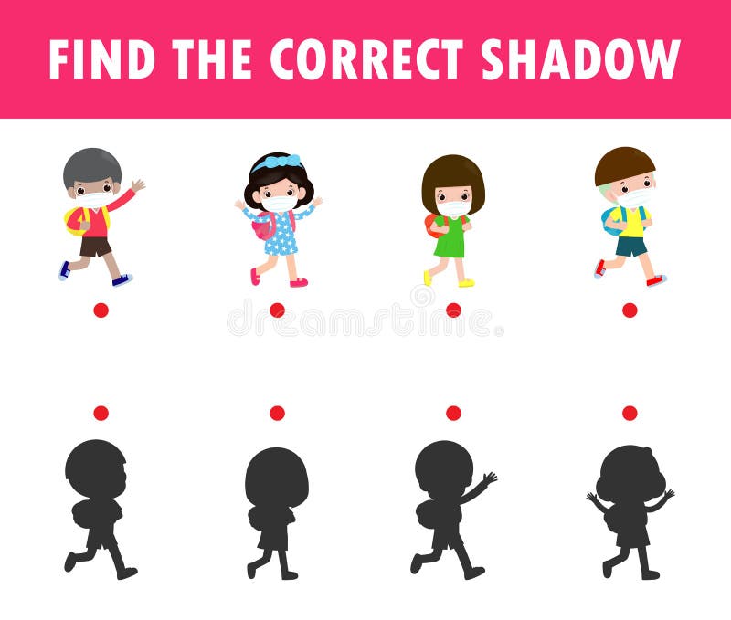Find the Correct Shadow. Educational Game for Children, Shadow Matching ...