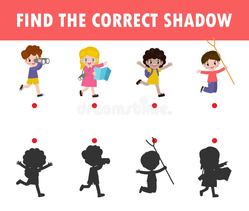 Find the Correct Shadow. Educational Game for Children, Shadow Matching ...