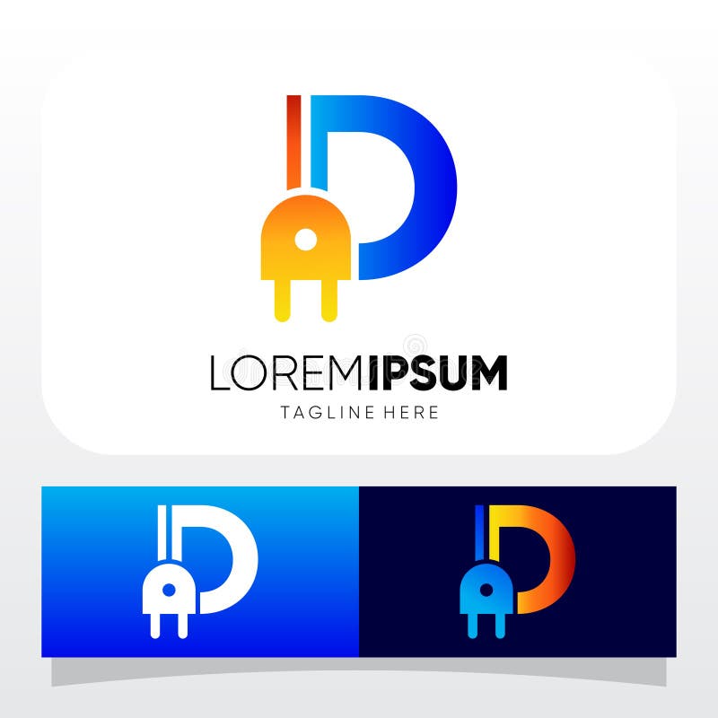 Letter D Power Jack Electric Logo Design Vector Graphic Stock Vector ...