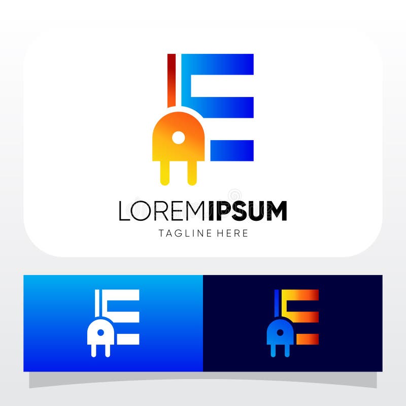 Letter E Power Jack Electric Logo Design Vector Graphic Stock Vector ...