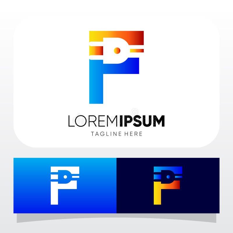 Letter F Power Jack Electric Logo Design Vector Graphic Stock Vector ...