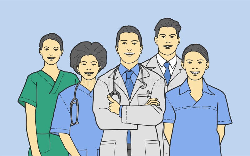 Medical teamwork stock illustration. Illustration of clinic - 217152241