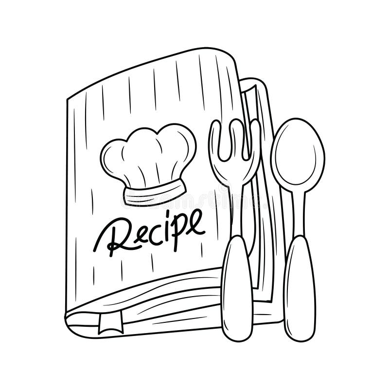 Recipe Book with Hand Drawn Vector Illustration Stock Vector ...