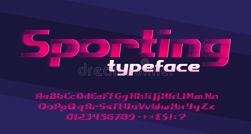 Sporting Alphabet Font. High Speed Effect Letters, Numbers and Symbols ...