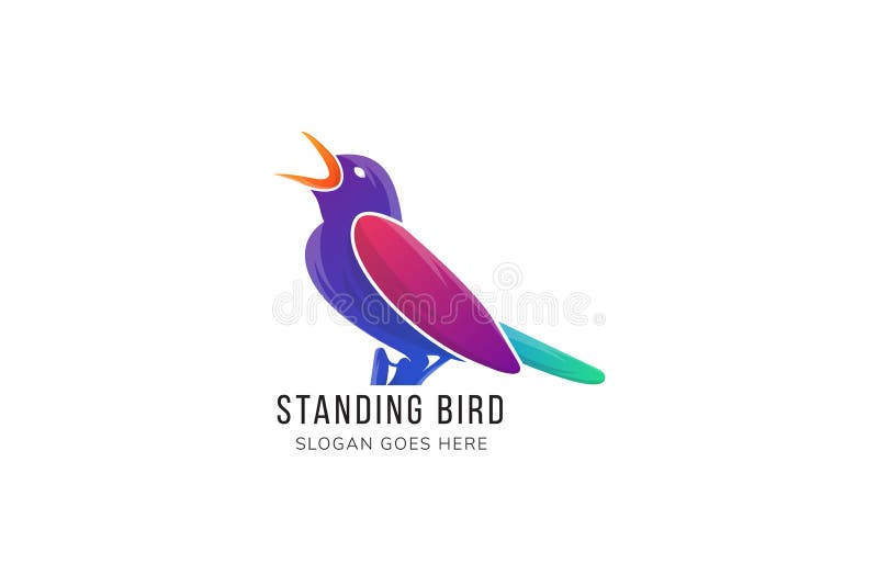 Standing Bird Abstract Logo Design Vector Template Stock Vector ...