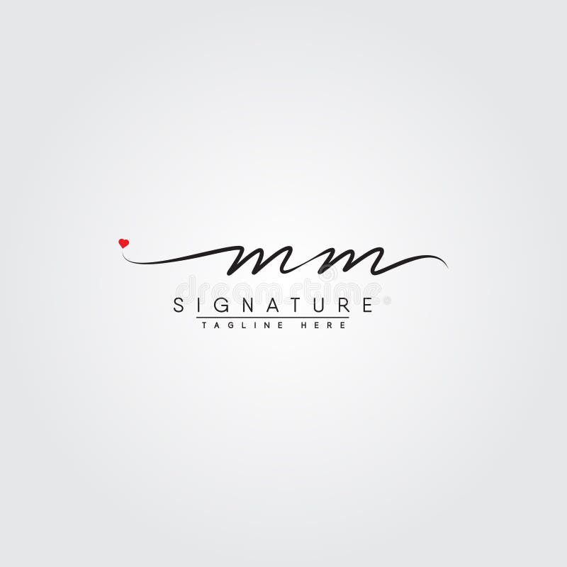 Initial Letter MM Logo - Handwritten Signature Style Logo Stock Vector ...