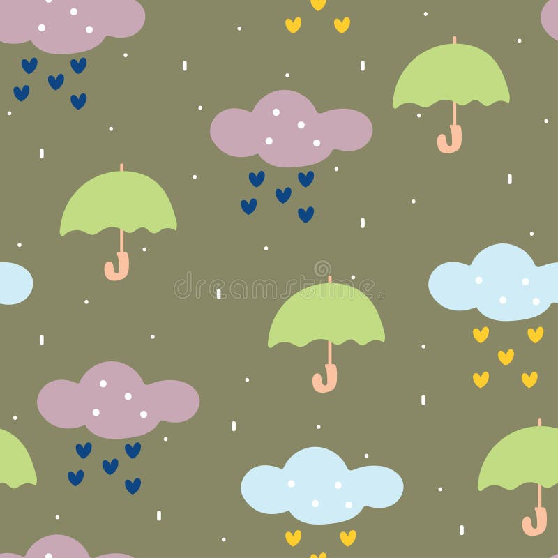 Cute Seamless Pattern with Cartoon Weather for Fabric Print, Textile ...