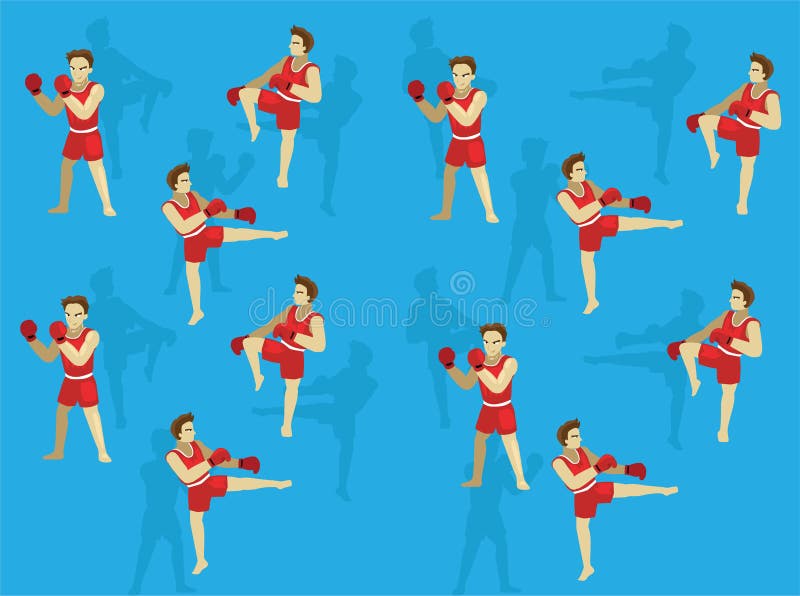 Manga Boxing Side Kick Cartoon Character Illustration Seamless ...