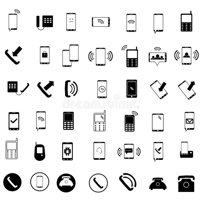 Phone icon set stock vector. Illustration of pintar - 217580185