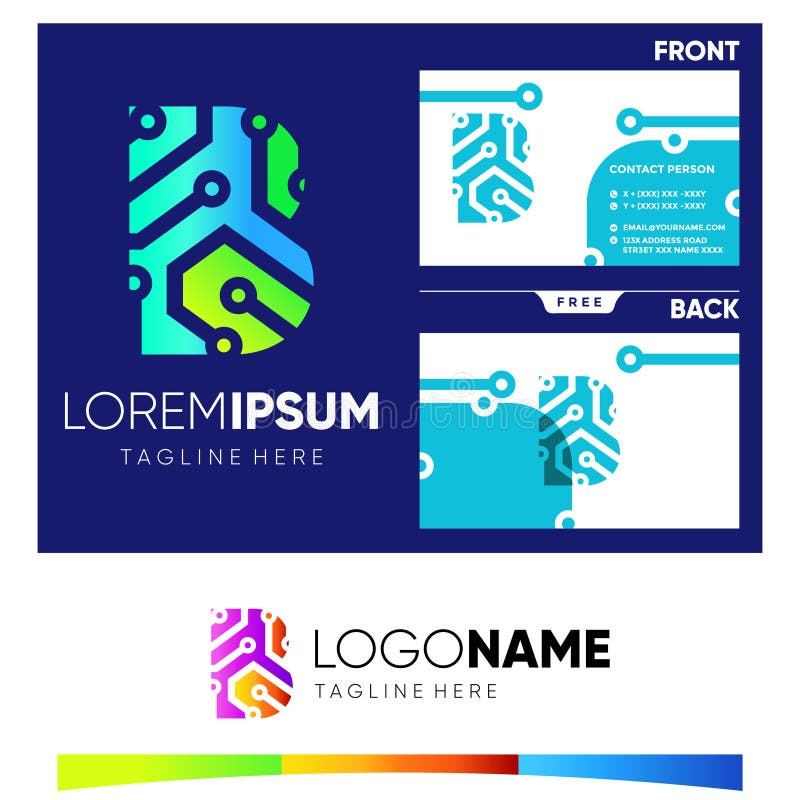 Initial B Letter Tech Logo Design Vector Graphic Stock Vector ...