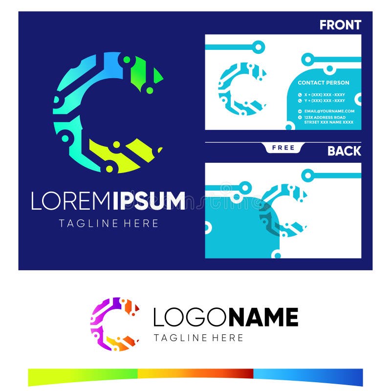 Initial C Letter Tech Logo Design Vector Graphic Stock Vector ...