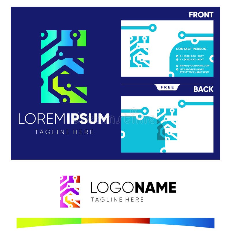 Initial E Letter Tech Logo Design Vector Graphic Stock Vector ...