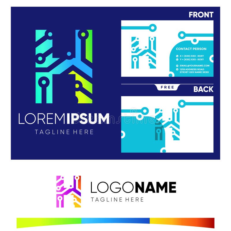Initial H Letter Tech Logo Design Vector Graphic Stock Vector ...
