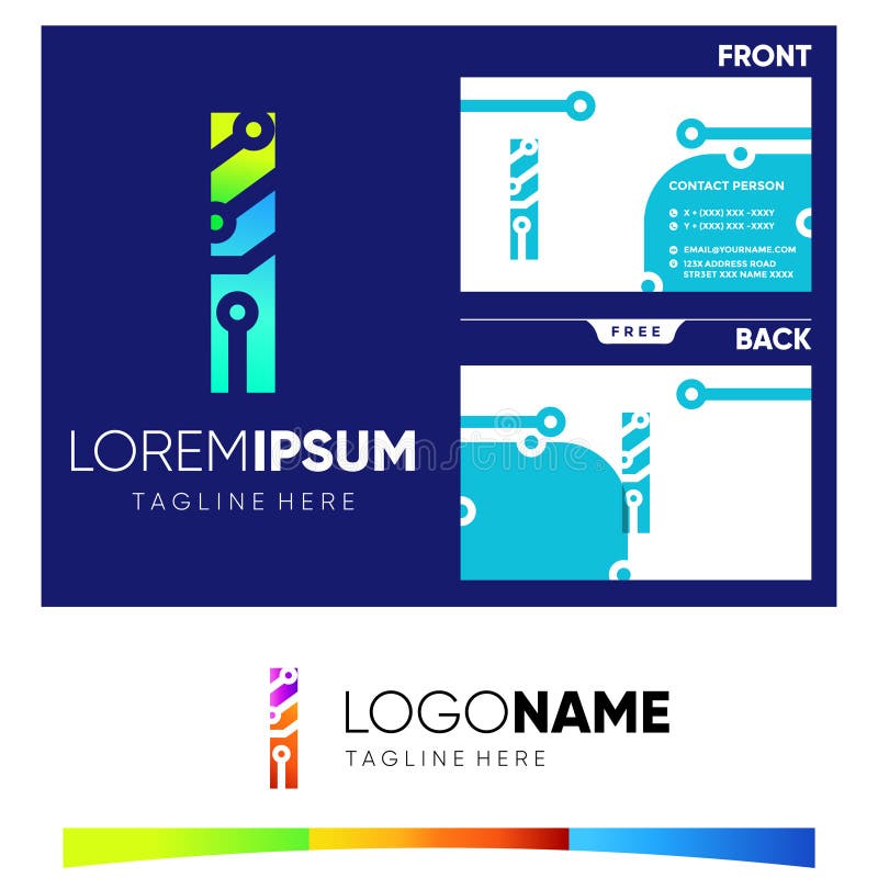 Initial I Letter Tech Logo Design Vector Graphic Stock Vector ...