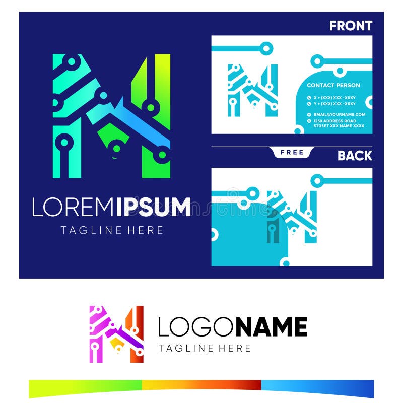 Initial M Letter Tech Logo Design Vector Graphic Stock Vector ...