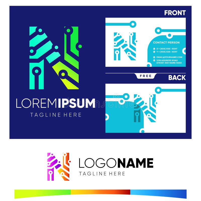 Initial N Letter Tech Logo Design Vector Graphic Stock Vector ...