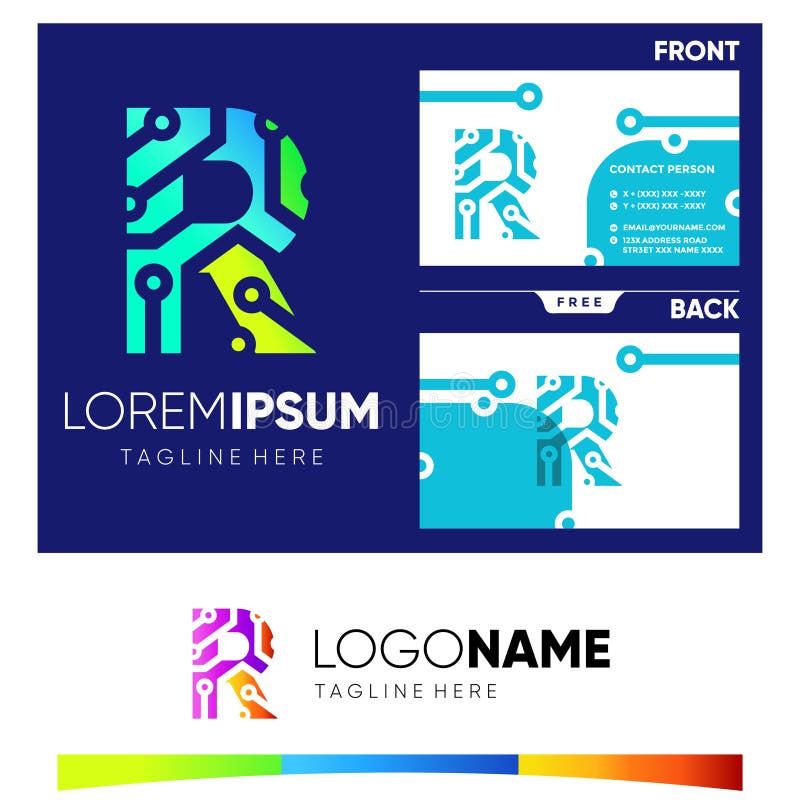 Initial R Letter Tech Logo Design Vector Graphic Stock Vector ...
