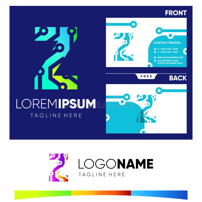 Initial Z Letter Tech Logo Design Vector Graphic Stock Vector ...