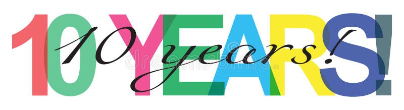 10 Years Anniversary Signs and Cards Design Stock Vector - Illustration ...