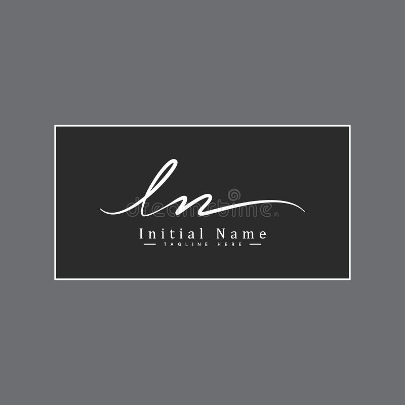 Initial Letter LN Logo - Handwritten Signature Style Logo Stock Vector ...