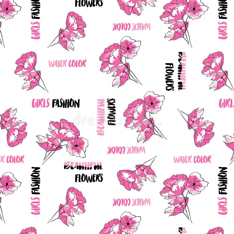 Elegant Flowers Pattern Beautiful Floral Design Stock Vector ...